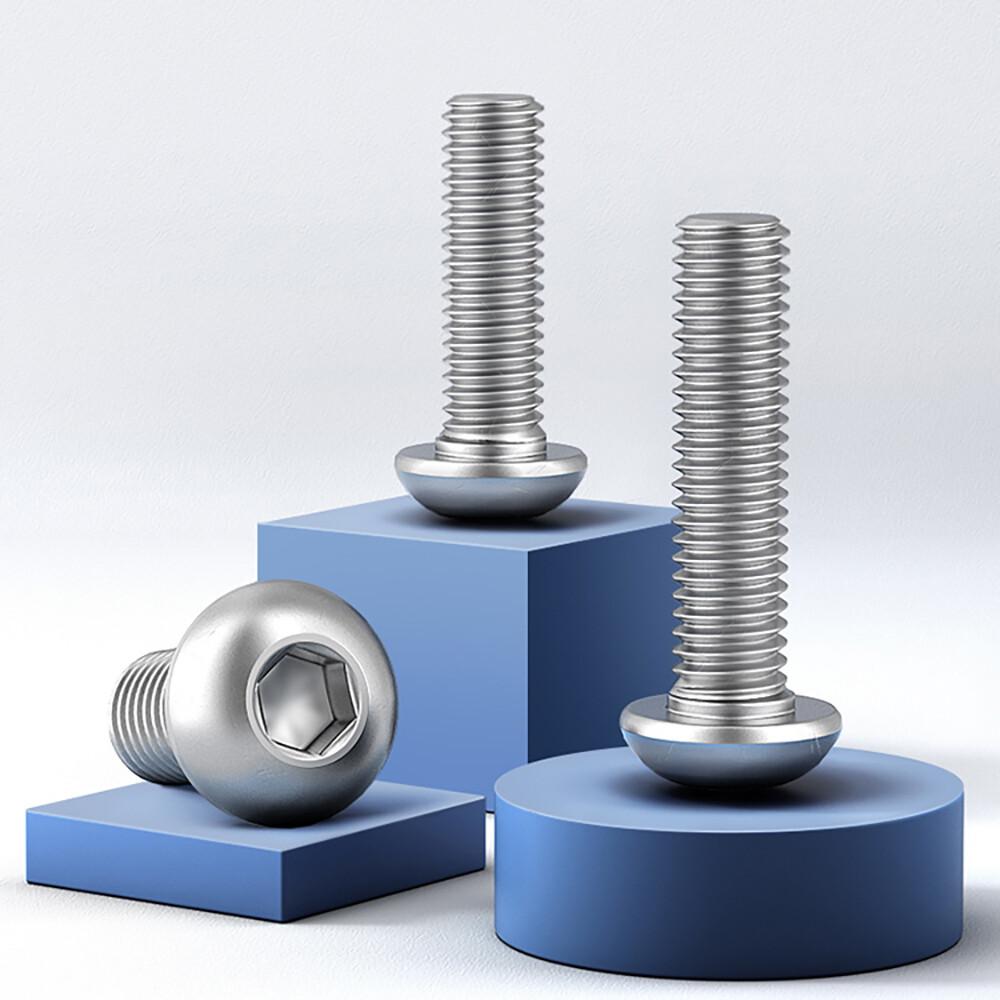 M2.5 x 4mm Button Head Screw (BHCS) (IS0 7380) - Stainless Steel 304 (A2-70) - 3fparts